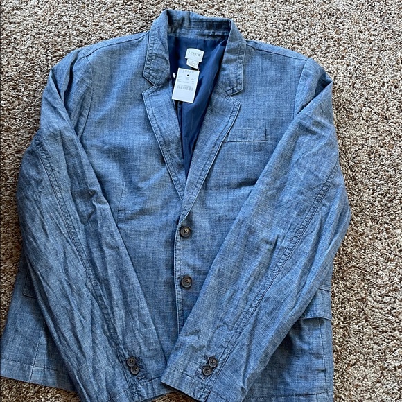 J. Crew | Jackets & Coats | J Crew Chambray Blue Blazer | Poshmark